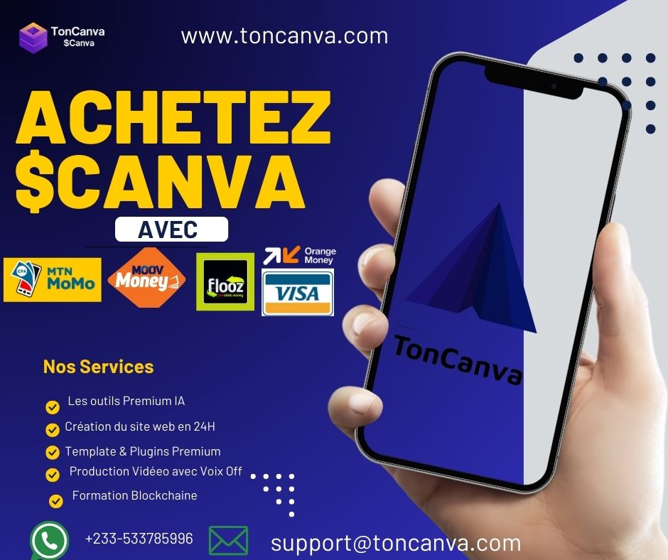 FedaPay - ACHETEZ TonCanva AVEC MOMO, VISA, FLOOZ, ORANGE MONEY ETC