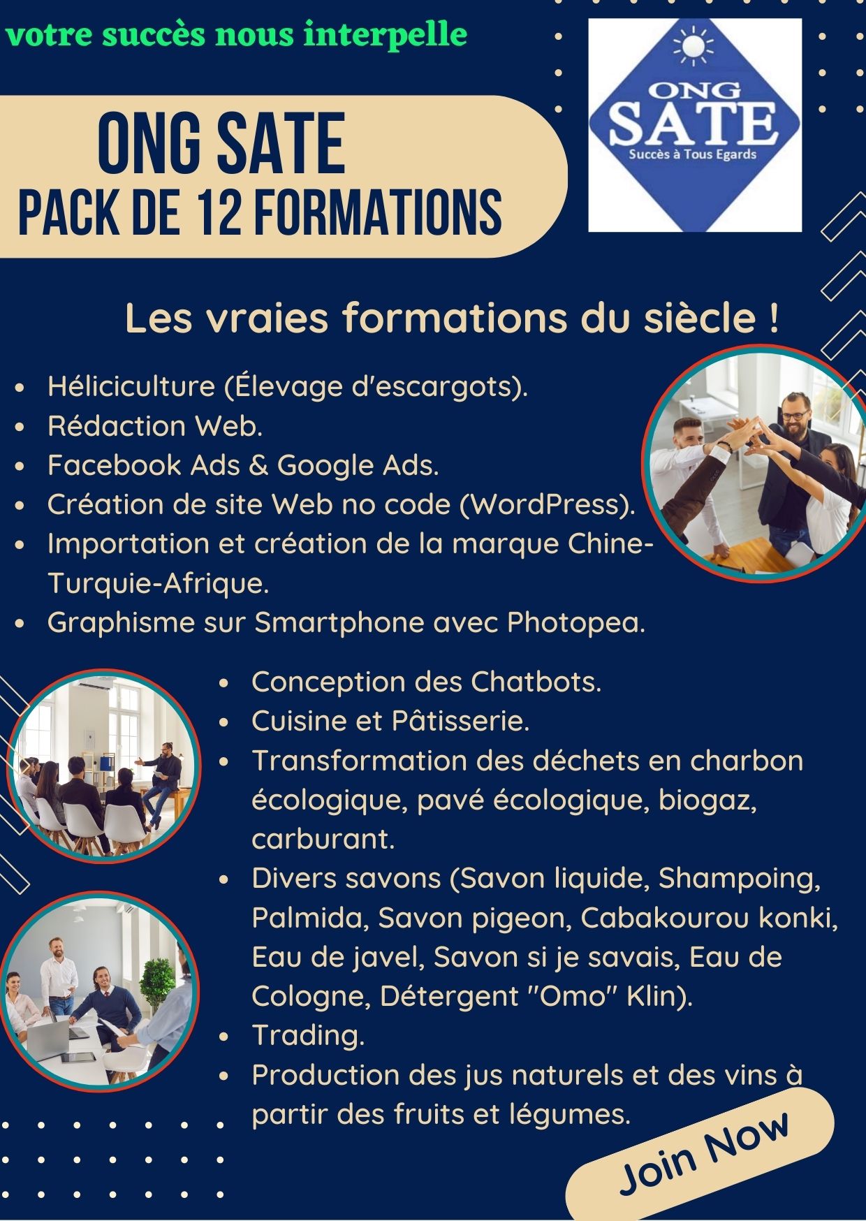 FedaPay - ONG SATE (Succès à tous égards)- Pack de 12 formations du siècle