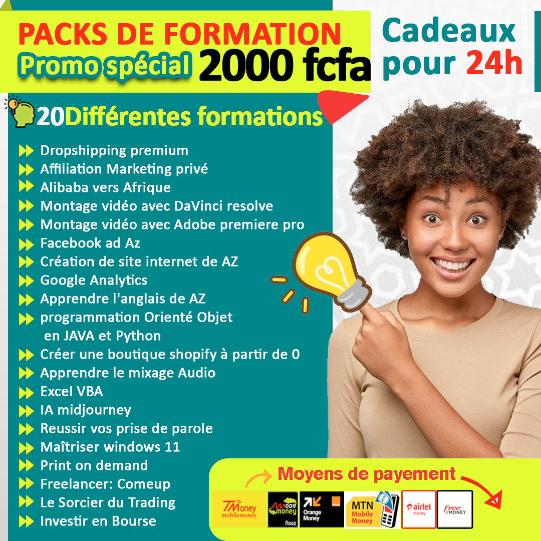 FedaPay - Kit de 20 FORMATIONS